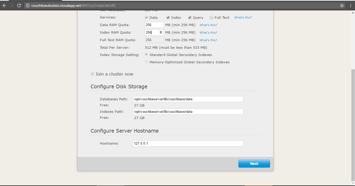 Couchbase Server in Cognosys with Azure and AWS on Cloud