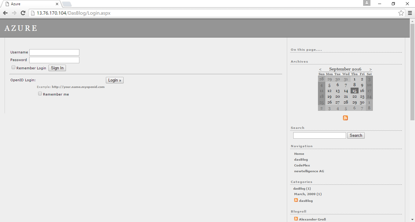DasBlog on Cloud ( AWS / Azure / Google Cloud)
