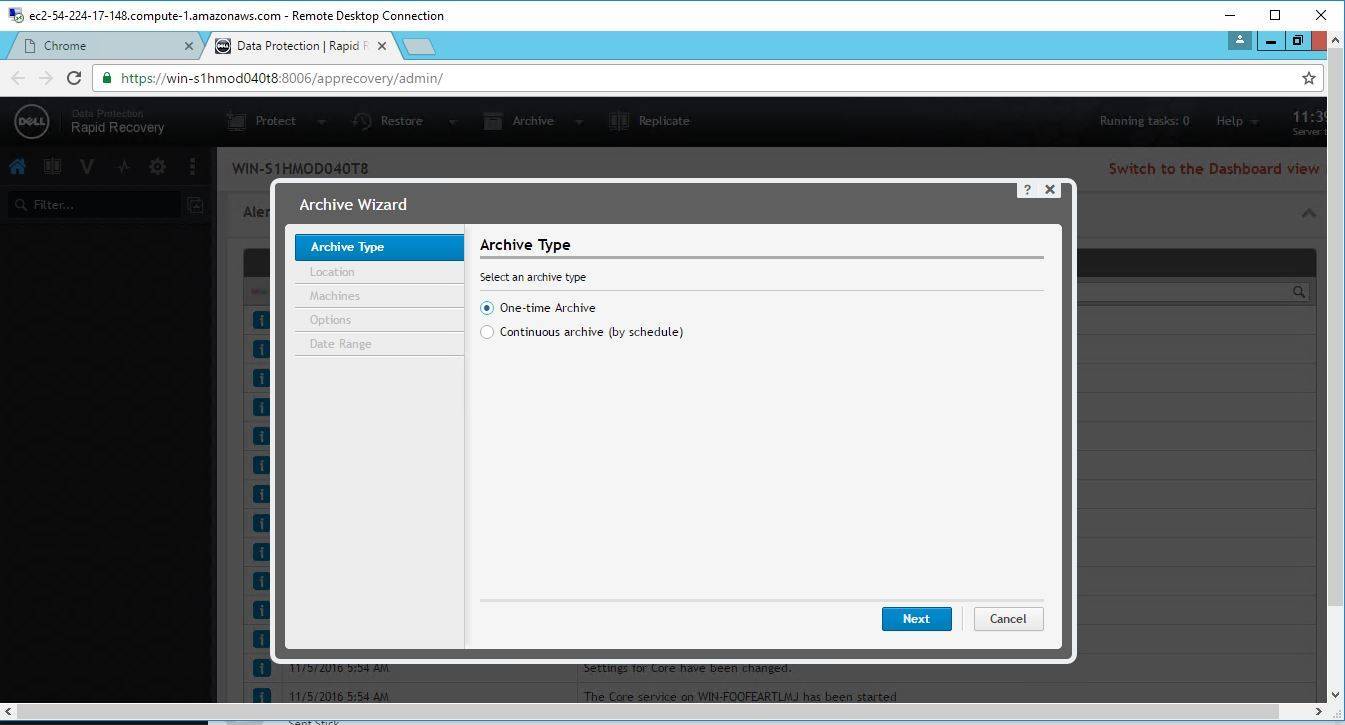AppAssure's DocRetreiver Lite on cloud with azure and AWS in Cognosys