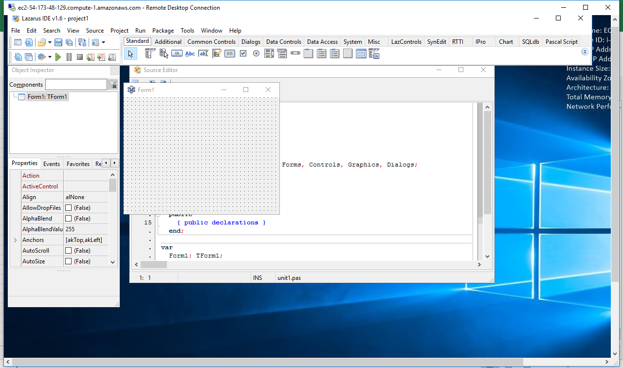 Lazarus on cloud with azure and AWS in Cognosys
