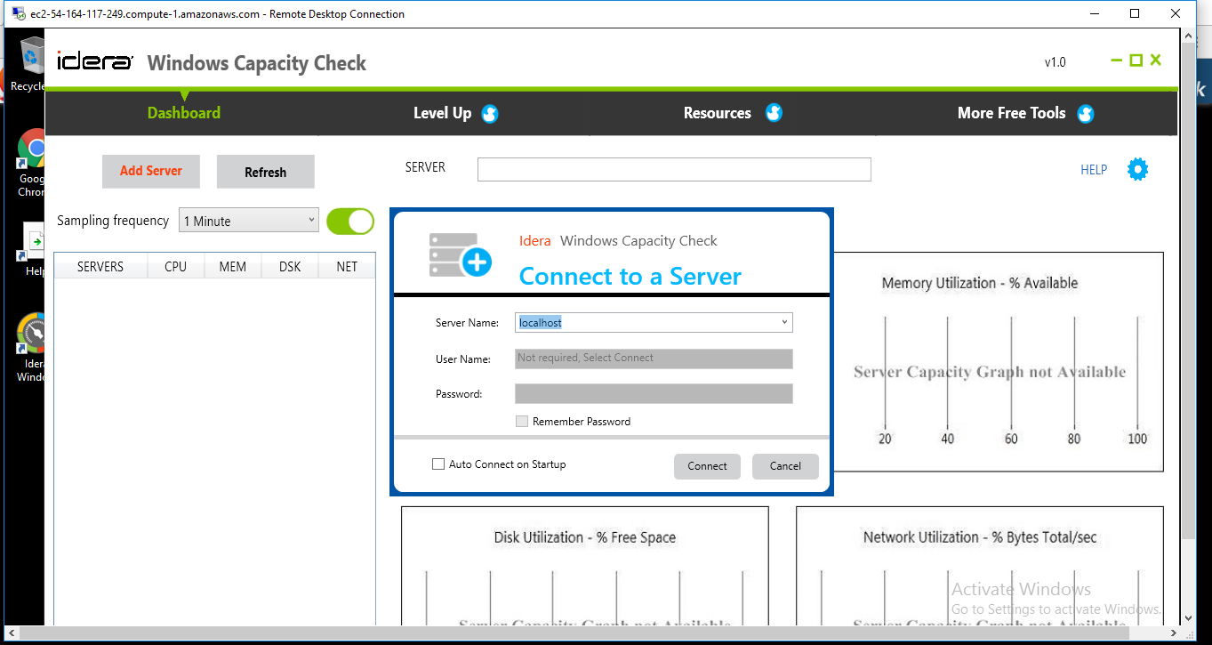 Windows Capacity Check in Cognosys with Azure and AWS on Cloud