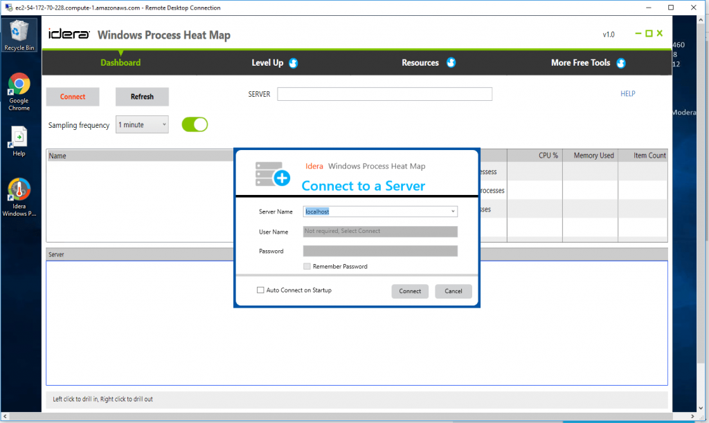Windows Process Heat Map in Cognosys with Azure and AWS on Cloud