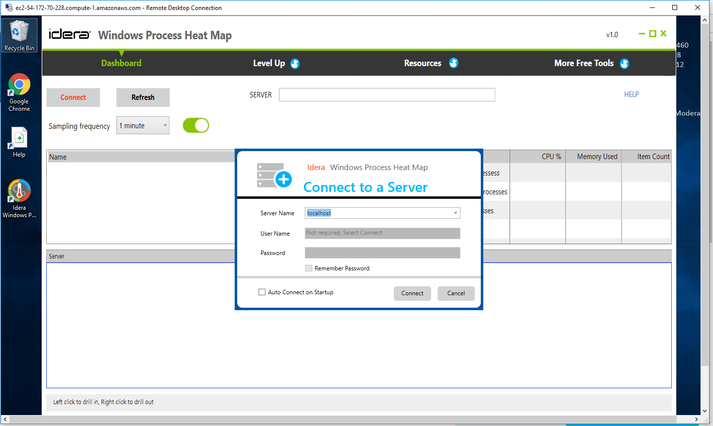 Windows Process Heat Map in Cognosys with Azure and AWS on Cloud