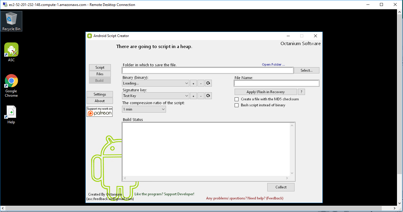 Android Script Creator on cloud with azure and AWS in Cognosys