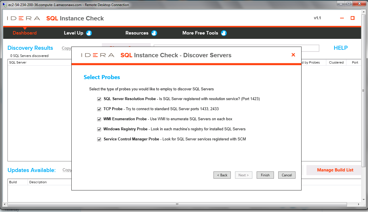 SQL Instance Check on cloud with azure and AWS in Cognosys