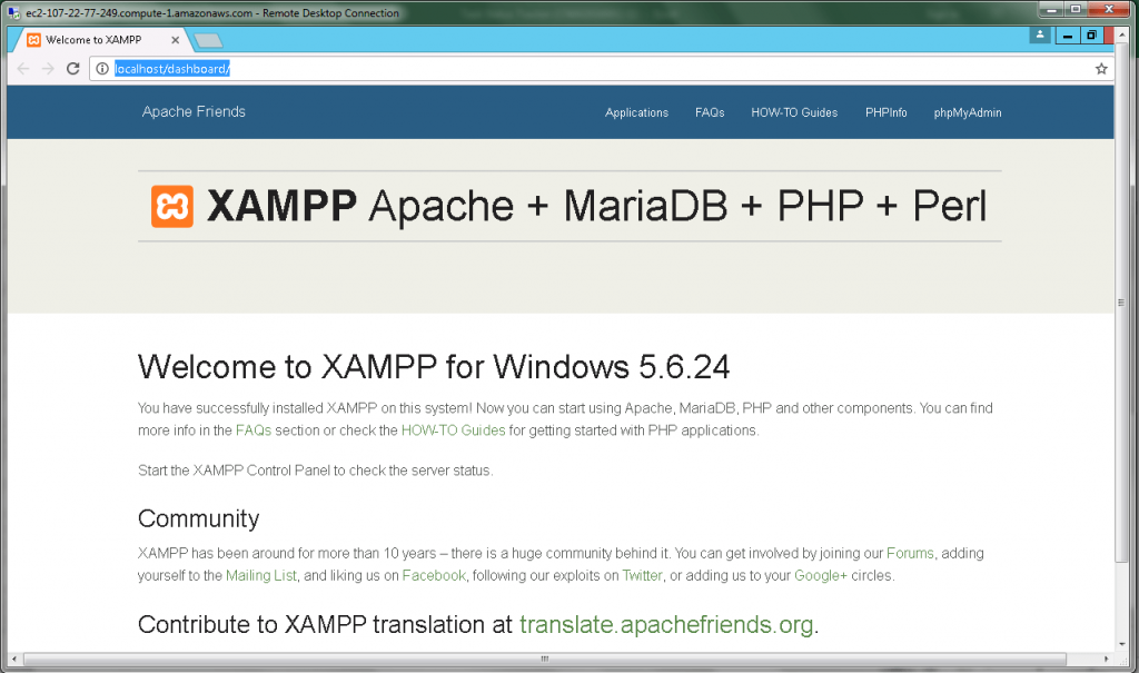 XAMPP on Cloud( AWS/Azure/Google Cloud )