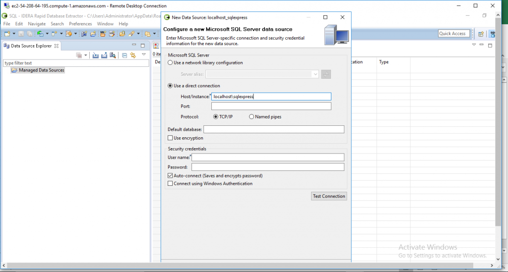 Rapid Database Extractor on cloud with azure and AWS in Cognosys